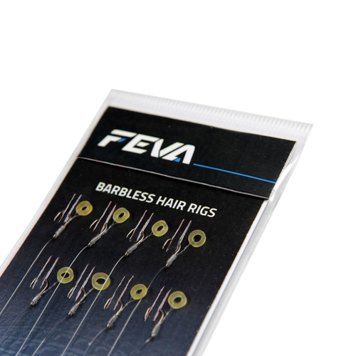 FEVA 6" Banda Pole Pellet Ready Rigs Banded Barbless Fishing Hair Rigs ...