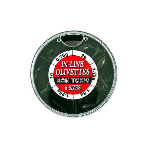 Dinsmore 6 Comp In-Line Olivettes Box ILOB Carp Fishing Weights Dispen ...