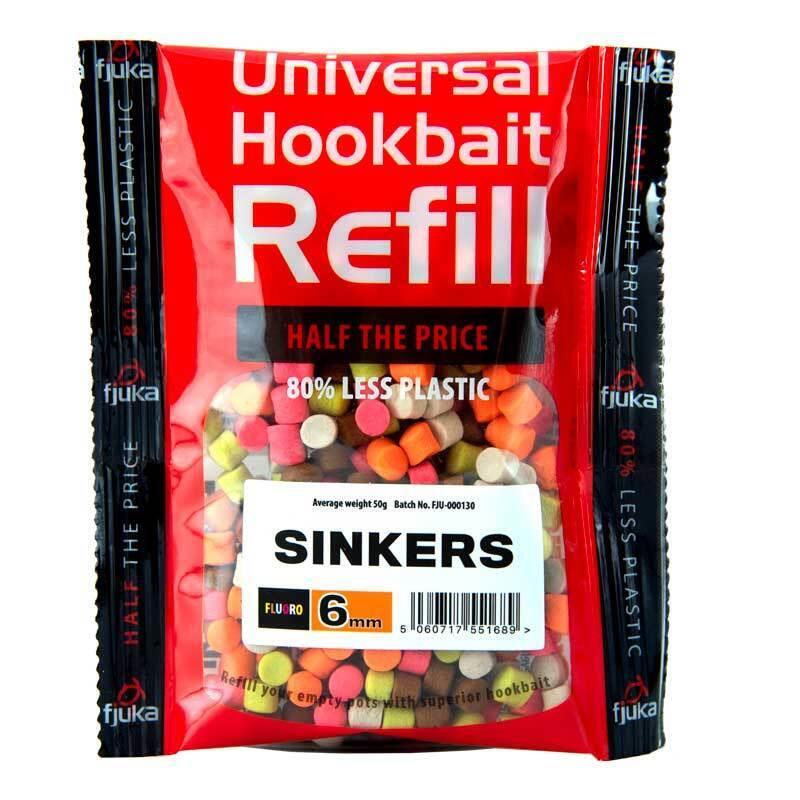 Fjuka Sinkers Mixed Colours 4mm 6mm 8mm 11mm Refill Carp Fishing Hookb ...