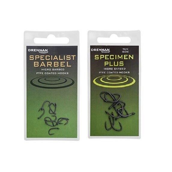 Drennan Specialist Barbel or Specimen Plus Barbed Hooks 10pcs Carp Fis ...