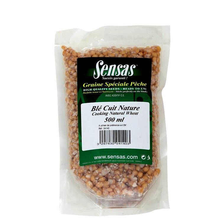 Sensas Ready Cooked Natural Wheat Seeds Carp Fishing Hook Bait 500ml B ...