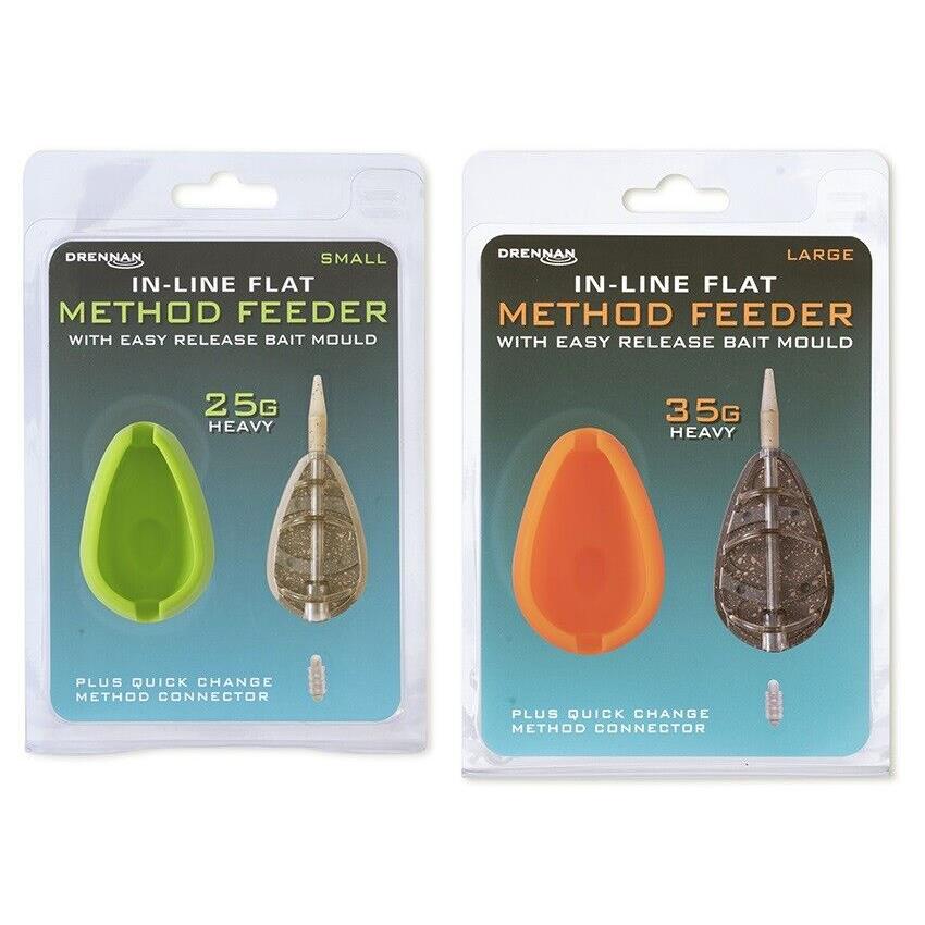 Drennan In-Line Flat Method Feeder with Easy Release Mould Small / Lar ...