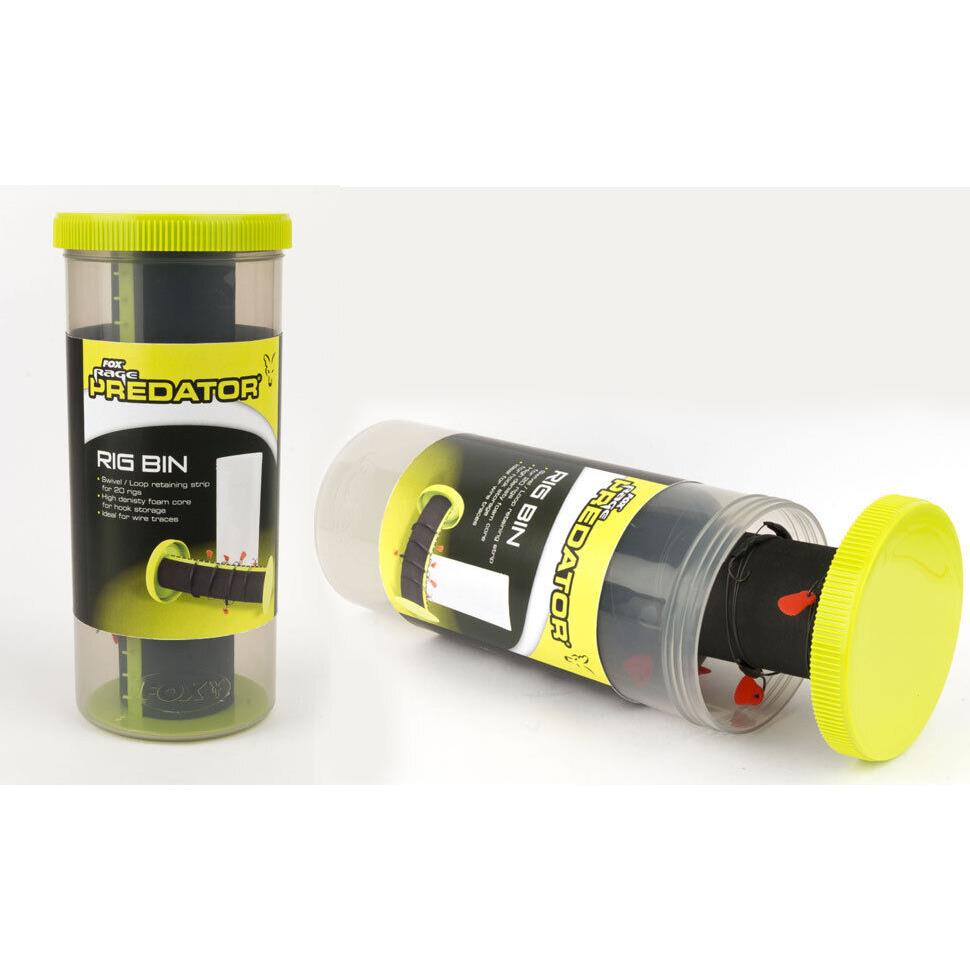 Fox Rage Predator Rig Bin Pike Fishing Pre-Tied Rigs Traces Hooks Stor ...